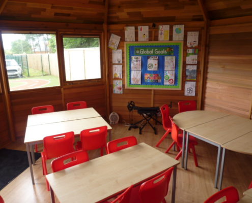 Enclosed outdoor classrooms for schools to use all year round